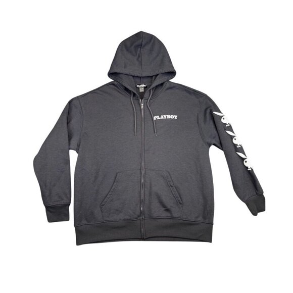 PLAYBOY | Shirts | Playboy Mens Full Zip Hoodie Puff Print Logo Fleece ...